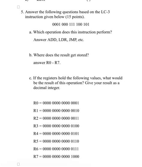 Solved Answer The Following Questions Based On The LC Chegg Com