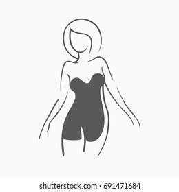 Art Sketch Sitting Naked Beautiful Young Stock Vector Royalty Free