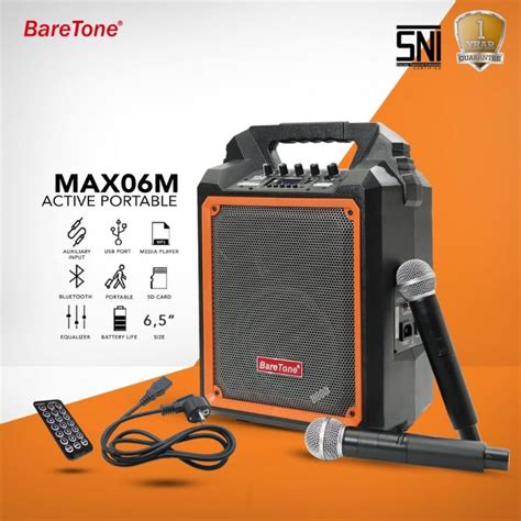 Jual Speaker Bluetooth Karaoke Inch Baretone Max M Usb Karaoke Free Mic Wireless Extra Bass