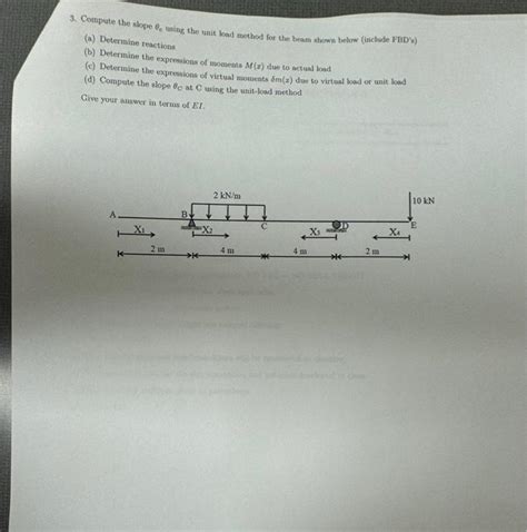Solved 3 Compute The Slope θe Using The Unit Load Method