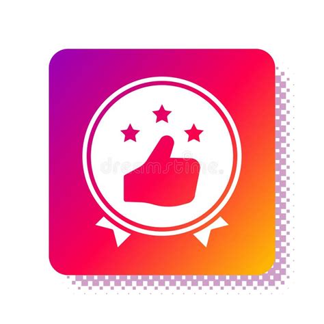 White Consumer Or Customer Product Rating Icon Isolated On White Background Square Color Button