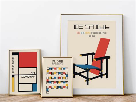 De Stijl Bauhaus Art Print Set Minimalist Home Decor Digital Download