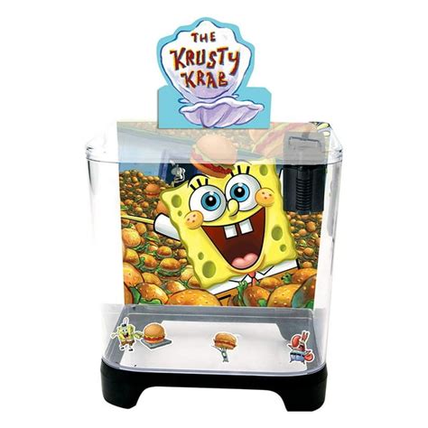 Penn Plax Spongebob Squarepants Plastic Starter Kit With 1 5 Gallon Aquarium Tank