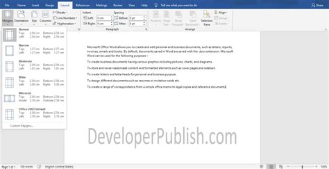 How To Change Margins In Word Document Word Tutorials
