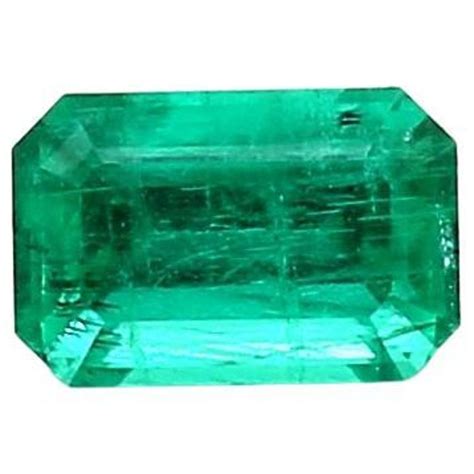 Emerald Cut Russian Emerald Ring Gem 051 Carat Weight For Sale At 1stdibs
