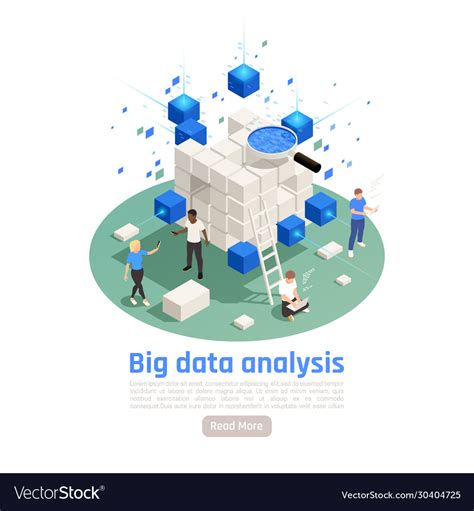 Big Data Analysis Isometric Composition Royalty Free Vector