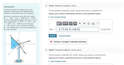 solved part a resultant of adding f1 and f3 learning goal