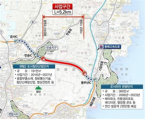 해운대 반송터널 개발정보 산성터널 센텀2지구 오시리아역까지 간다