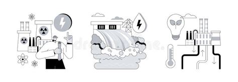 Energy Sources Abstract Concept Vector Illustrations Stock Vector