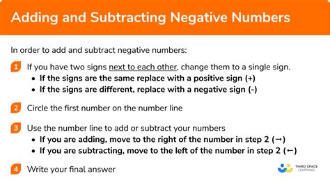 Adding And Subtracting Negative Numbers Steps Examples Worksheet