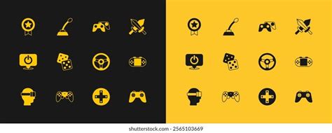 Set Game Controller Joystick Racing Simulator Stock Vector Royalty Free 2609873709 Shutterstock