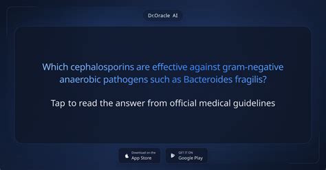 Which Cephalosporins Are Effective Against Gram Negative Anaerobic Pathogens Such As Bacteroides