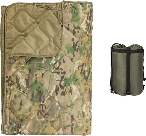 Kylebooker Poncho Liner Military Woobie Outdoor Camping Woobie Blanket For Travel Beach Grass