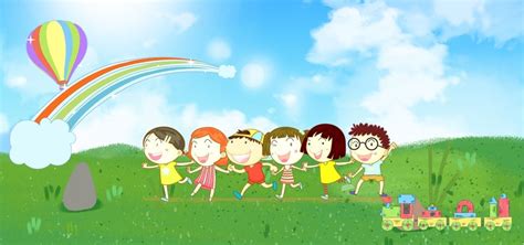 รูปอนุบาลการ์ตูนน่ารักพื้นหลัง สีน้ำเงิน ท้องฟ้า เมฆภาพพื้นหลังสำหรับการดาวน์โหลดฟรี