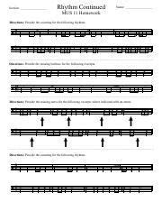 Master Rhythm Counting And Note Identification MUS 11 Homework Course Hero