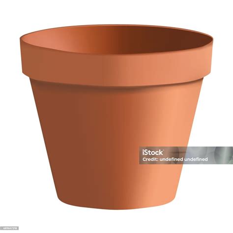 흰색 배경에 3d 실사 점토 냄비입니다 꽃 항아리 식물에 대 한 냄비 테라코타에 대한 스톡 벡터 아트 및 기타 이미지 테라코타 화분 원예용품 갈색 Istock