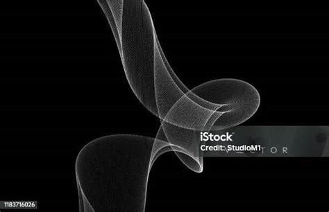 작은 입자로 구성된 연기의 흐름 동적 파티클이 있는 추상 그리드 디자인입니다 3d 벡터 그림입니다 구름에 대한 스톡 벡터 아트 및 기타 이미지 Istock