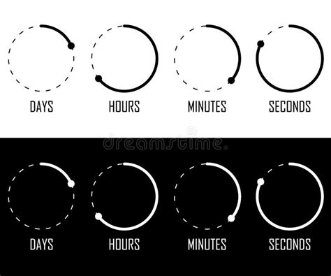Circle Countdown Clock Counter Timer On White Stock Vector Illustration Of Hour Black 124191661
