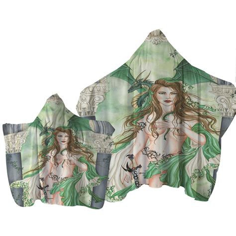 Buy Sexy Fantasy Art The Green Oracle And Dragon Towel With Hood