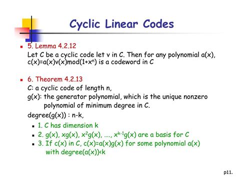 Ppt Cyclic Linear Codes Powerpoint Presentation Free Download Id6145715