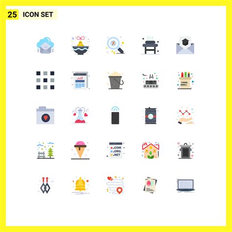 User Interface Pack Of 25 Basic Flat Colors Of Spa Massage Holiday Bed Marketing Editable Vector