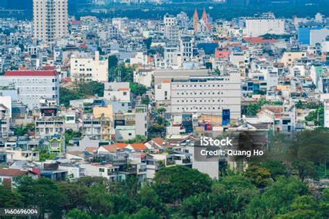 7 구역에서 도심까지의 전망 비텍스코 타워와 랜드마크 81 Ifc One을 참조하십시오 베트남의 유명한 타워 베트남의 선진 도시 중 하나입니다 스톡 사진 0명에 대한 스톡