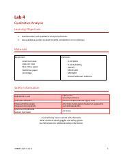 PreLab Qualitative Analysis Pdf Lab Qualitative Analysis Learning Objectives