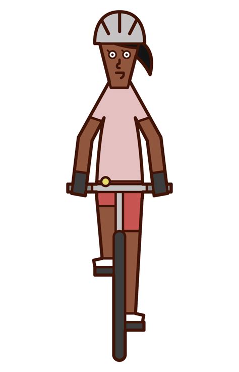 자전거 타는 사람 여성의 그림 무료 일러스트 소재집 Kukukeke
