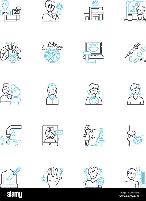 Virus Management Linear Icons Set Quarantine Contact Tracing Testing Isolation Prevention