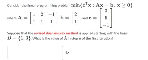 Solved Consider The Linear Programming Problem Min Ctx