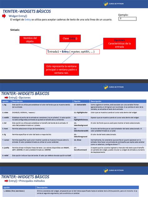 Tkinter Uso Del Widgetentry Pdf