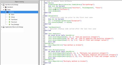 Error When Creating Unit Tests In Full Mode English Ask Libreoffice