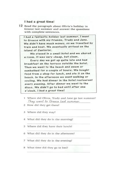 The Past Reading Free Interactive Worksheets 458922