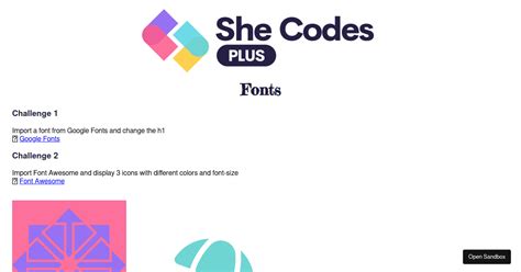 Fonts Challenge Codesandbox