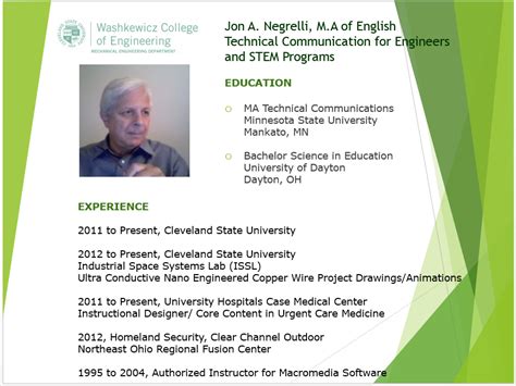 Jon A Negrelli Cleveland State University