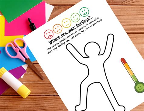 Color Your Feelings Worksheet Etsy