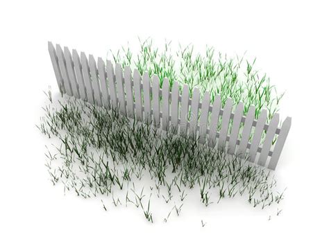 3d Grass Is Always Greener On The Other Side Of The Fence Stock