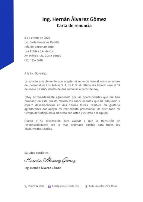 Plantillas Para Cartas De Renuncia Canva