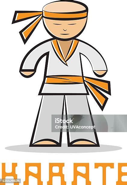 말풍선이 있는 가라테 젊은 남성 벡터 일러스트 디자인식 가라테에 대한 스톡 벡터 아트 및 기타 이미지 가라테 귀여운 기모노 Istock