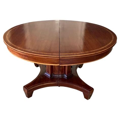 Large Round American Classical Style Dining Table 1920 40s
