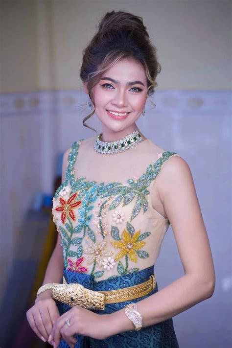 Tambour Embroidery Khmer Wedding Wedding Costumes Flower Dresses
