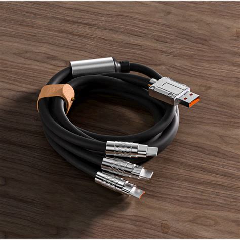 3 In 1 120w 6a สายชาร์จ Type C ซิลิโคนเหลว สายชาร์จ Micro Usb สําหรับ Iphone Huawei สายชาร์จ สาย