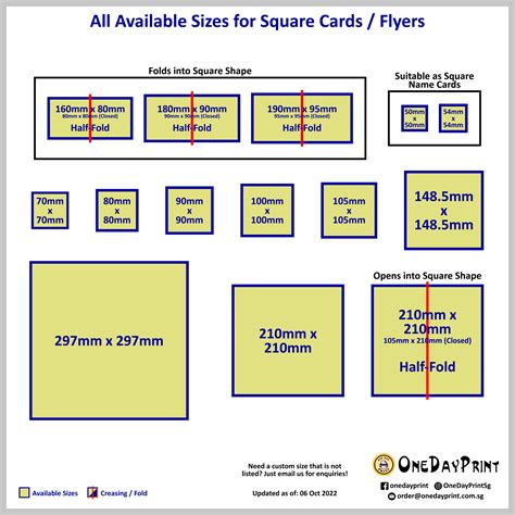 Digital Printing Singapore Sizes List OneDayPrint