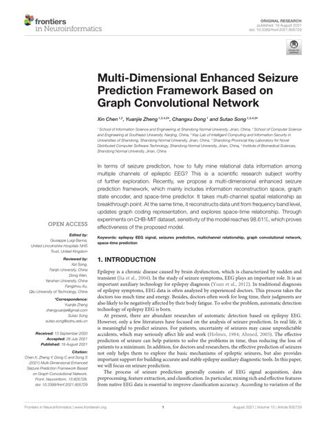 Pdf Multi Dimensional Enhanced Seizure Prediction Framework Based On