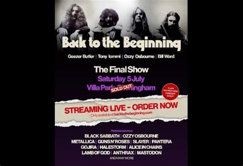 Set Times Reveled For Tomorrows Back To The Beginning Concert Blabbermouth Net