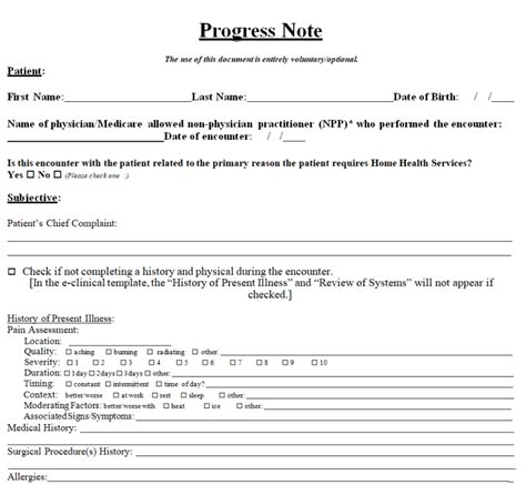15 Excellent Progress Note Templates Editable In Word