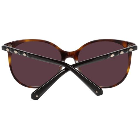 Swarovski Round Womens Dark Havana Brown Gradient Sunglasses