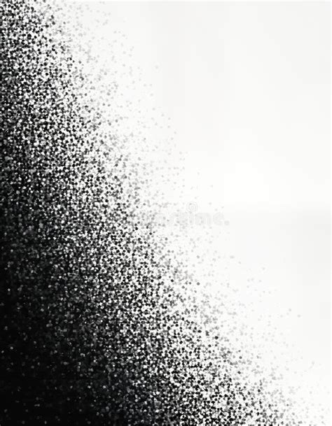 Abstract Halftone Pattern Vintage Print Style Black White Gradient Effect Dense Dark Dots