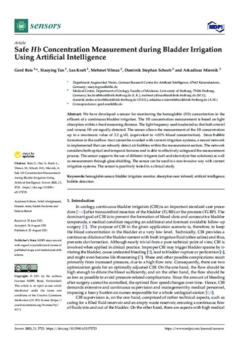 Pdf Ai Based Hb Measurement In Bladder Irrigation