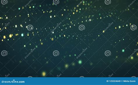 floating numbers of big data 3d render stock illustration